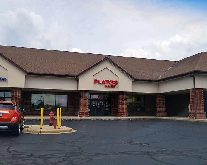 Teen fashion meets thrift store prices - where trendy meets affordable in shopping center convenience.