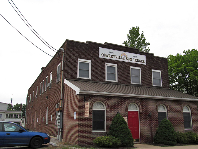 The Quarryville Sun Ledger building stands proud, reminding us when local news meant knowing your neighbors' stories.