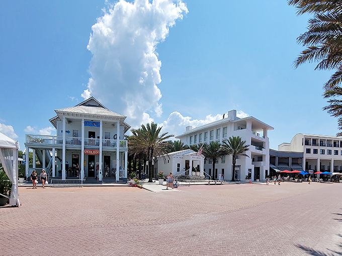 Seaside's town center feels like stepping into a designer's dream where coastal living meets perfect urban planning.