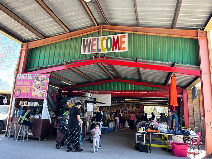 That cheerful "Welcome" sign means business&mdash;step inside where international treasures meet Texas-sized hospitality and air conditioning.