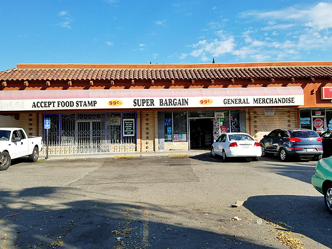 Super Bargain's charming Spanish-style roof shelters a world of 99&cent; wonders. Simplicity never looked so inviting!