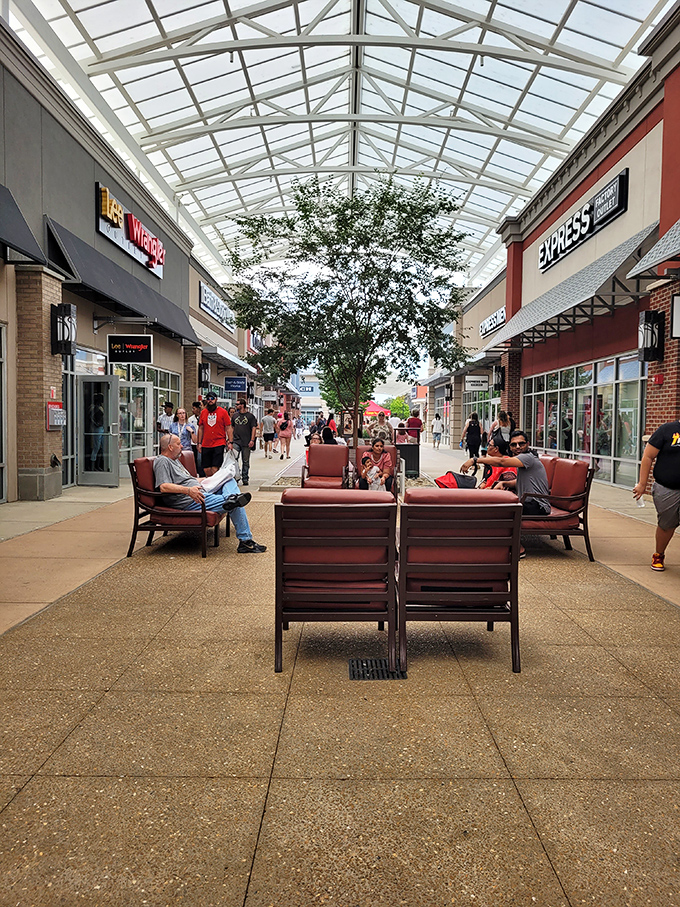 Those covered walkways mean rain can't stop your bargain hunting - Ohio weather has met its match! 