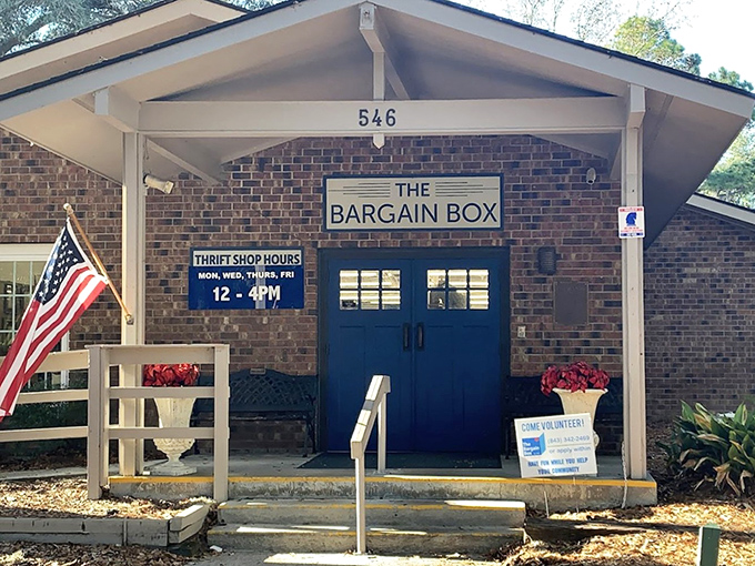 That charming brick building with bright blue doors holds more surprises than a magician's hat.