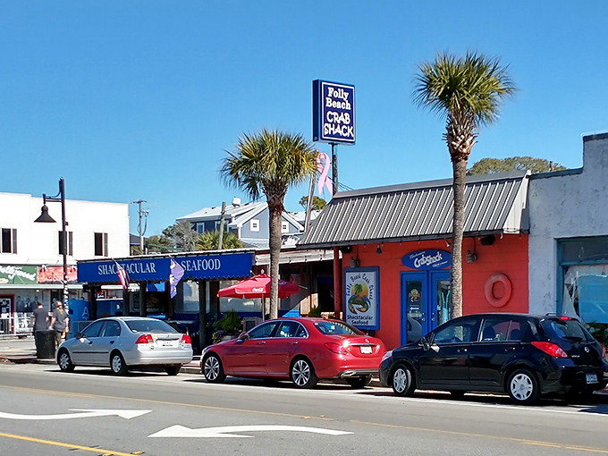 Bright colors and beach vibes announce that serious fun is about to happen here.