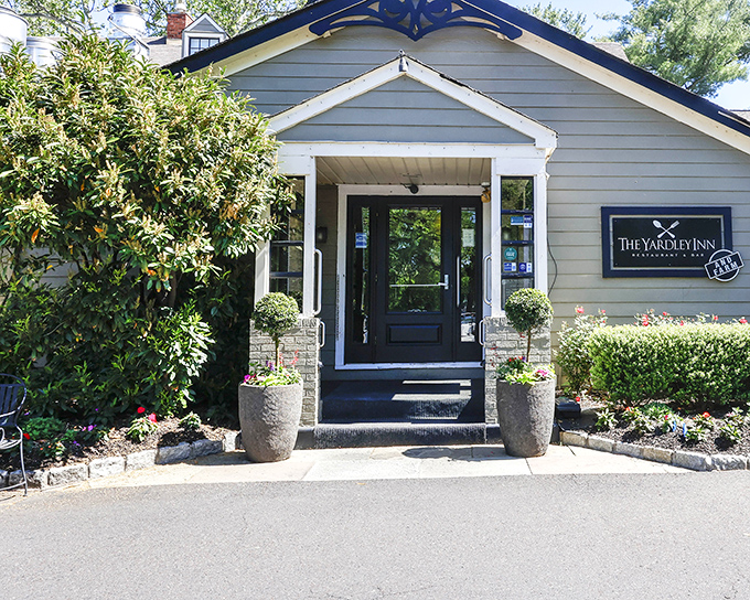 Charming entrance that says 'Welcome home' before saying 'Wait until you taste our seafood.' Quaint outside, bold flavors inside.
