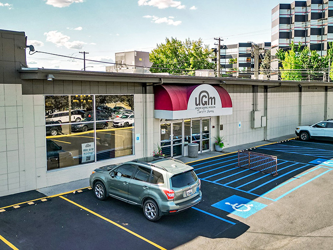 Urban thrifting at its finest! UGM's sleek storefront brings second-hand shopping into the heart of downtown with style and purpose.