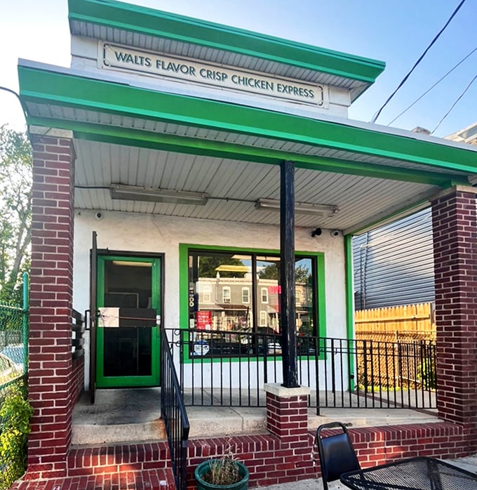 Walt's green trim and brick facade suggest serious business happens inside - the delicious kind of business.