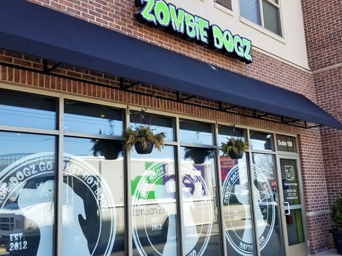 Modern meets mischievous at this sleek spot where zombie-themed fun brings hot dogs back to life.