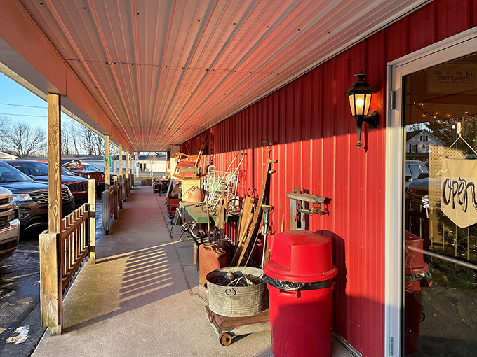 Covered porches display vintage finds like a country store from your childhood memories.