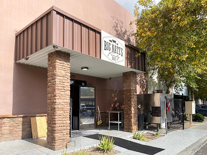 Industrial chic meets comfort food in this modern temple dedicated to the ancient art of smoking.