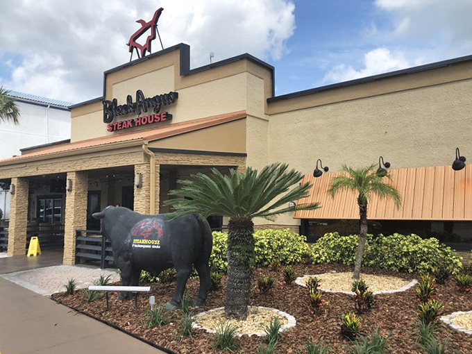 The iconic bull logo tells you everything: this place takes its beef as seriously as Texas.