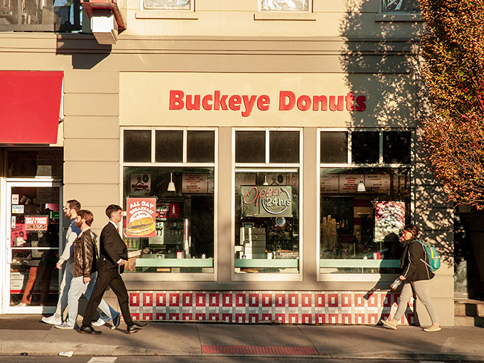Classic storefront charm meets serious donut craftsmanship where Buckeye State dreams come true in circular form.