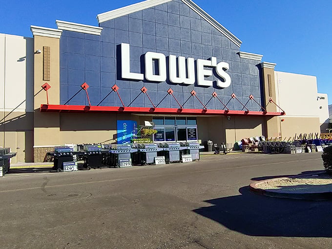 Big box stores never looked so scenic with those dramatic peaks watching over.