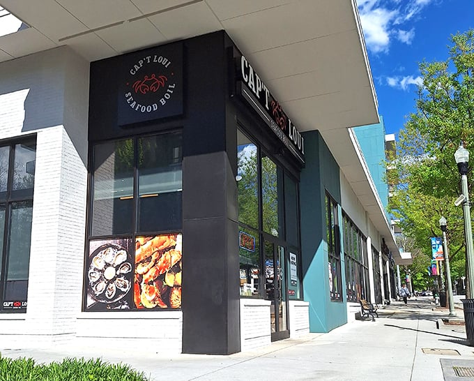 Modern meets messy at this seafood boil destination where bibs are fashion statements and fun.