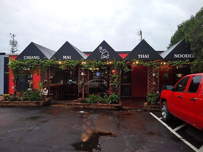 Even in the rain, this colorful corner spot beckons with promises of aromatic broths and perfectly chewy noodles.