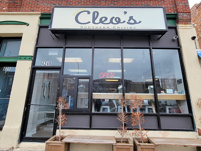 Clean lines and big windows hint at the fresh approach to classic comfort food inside.