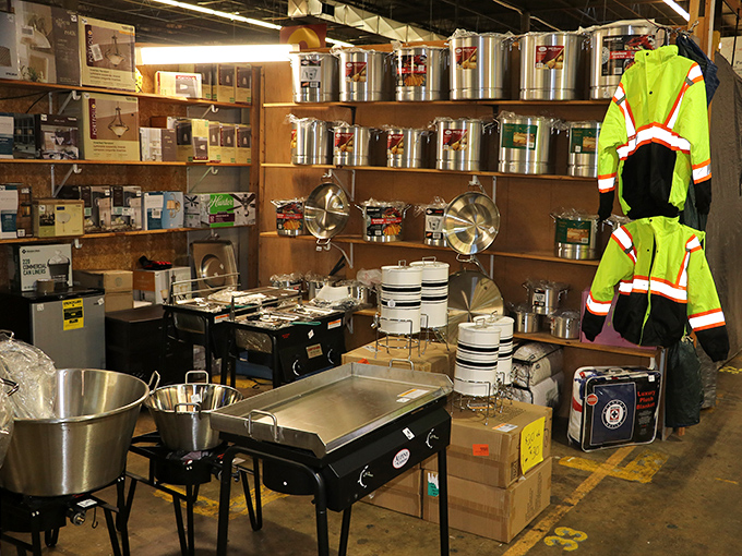 From cookware to safety gear, this vendor's booth showcases practical treasures for every need.