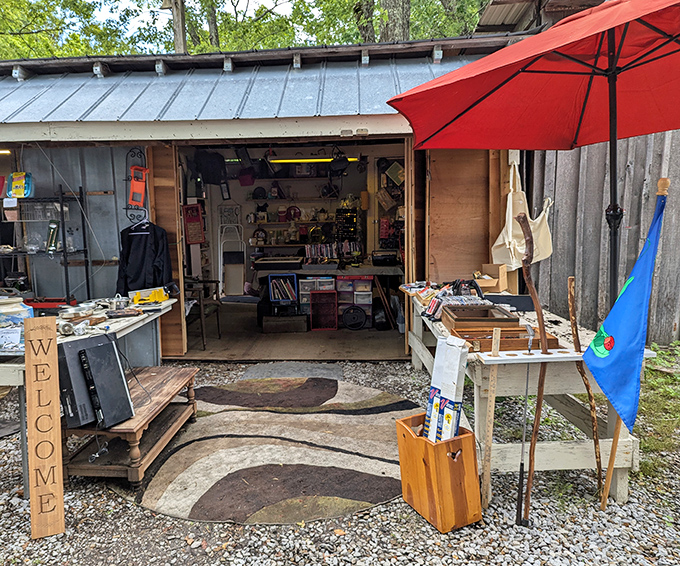 That weathered wooden booth holds more stories than a library and better deals too.