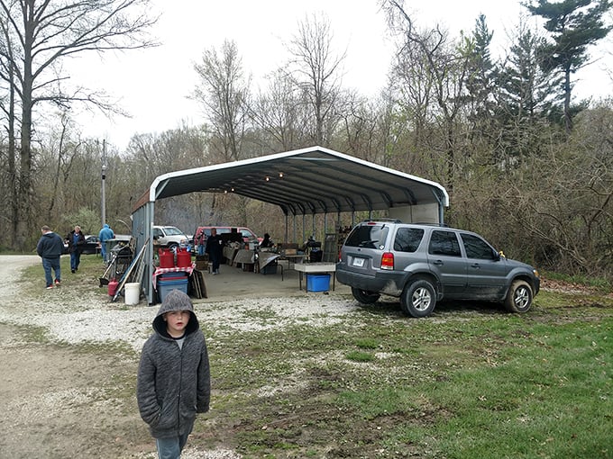 Under that simple canopy lies proof that the best shopping doesn't need fancy storefronts.
