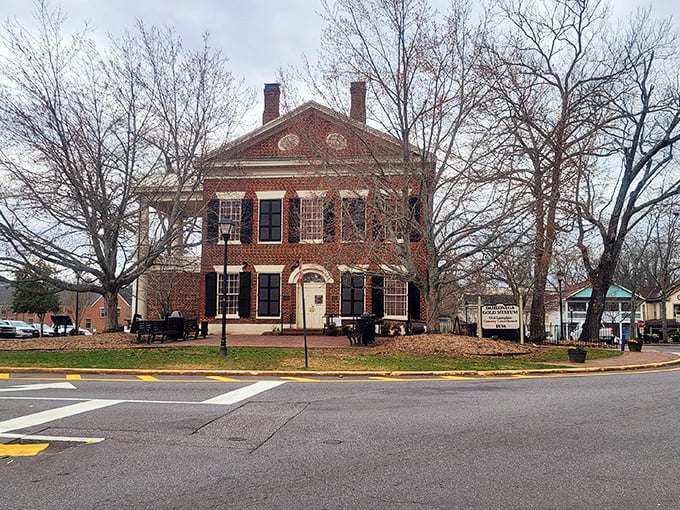 Mountain town perfection: Where gold rush dreams still shimmer in every storefront window display.