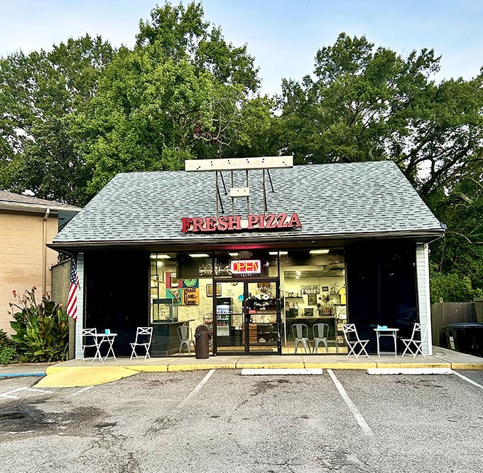 Classic white brick and simple signage - the kind of place that lets quality speak louder.