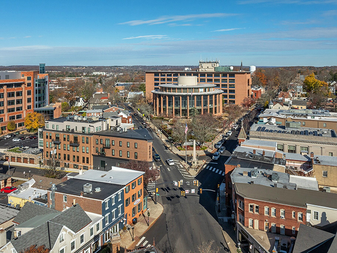 Those historic buildings stand shoulder-to-shoulder like old friends catching up over coffee.