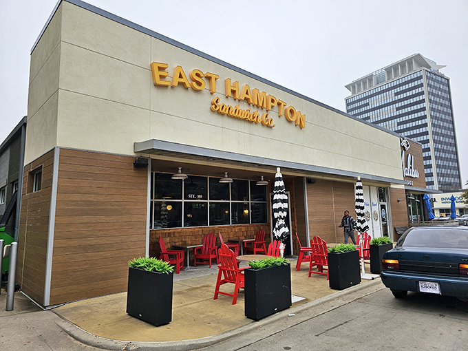 East Hampton's modern design hints at the sophisticated flavors waiting inside those doors.