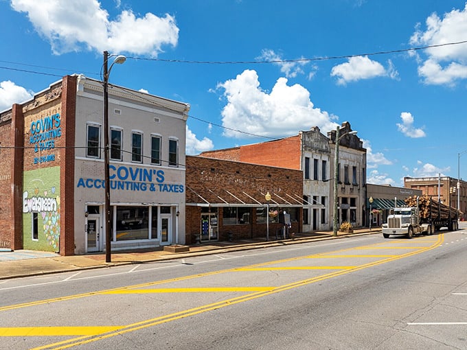 These vintage storefronts have weathered decades while keeping their small-town charm intact.