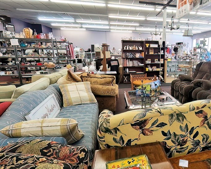 This cozy furniture section feels like browsing through your favorite aunt's perfectly decorated living room.