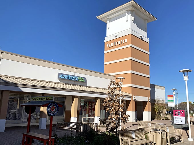 That distinctive tower and organized layout help you navigate your way to incredible bargains.