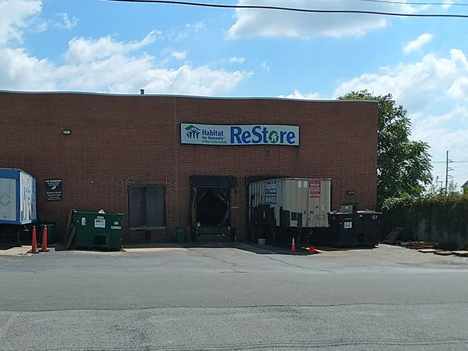 This brick warehouse exterior hides a wonderland of building materials and furniture at unbeatable prices.