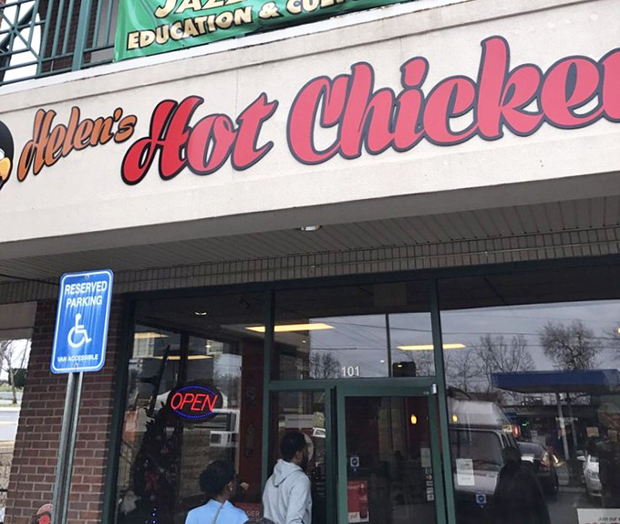 That welcoming storefront hides chicken so perfectly spiced, it should come with its own standing ovation.