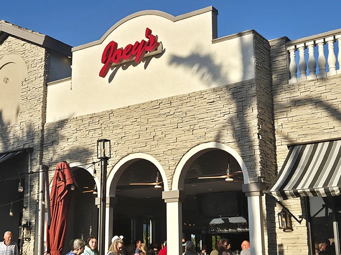 This stone facade hints at the solid, dependable pizza traditions being honored inside every single day.