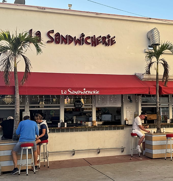 Palm trees and counter seating create the perfect Miami moment &ndash; just you, ocean breezes, and a sandwich worth writing home about.