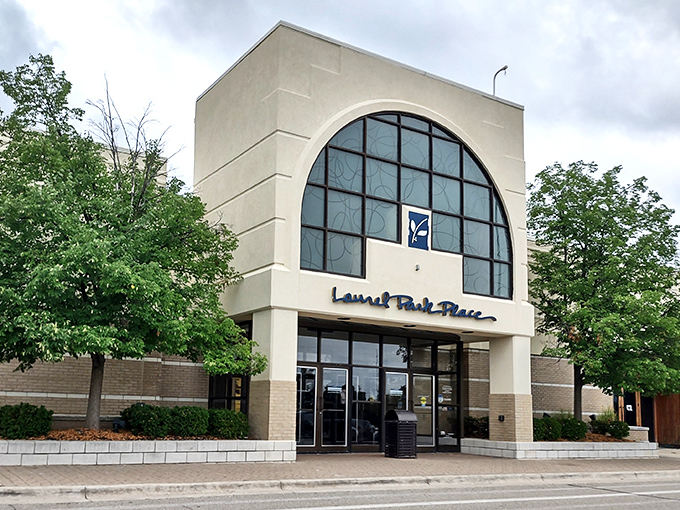 Classic brick and elegant design suggest this mall takes both style and savings seriously indeed.
