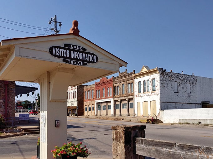 Main Street Llano stretches toward distant hills where wildflowers paint the landscape in nature's favorite colors.