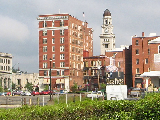 The historic clock tower of Marietta stands tall, watching over a town where time slows down and expenses stay low.