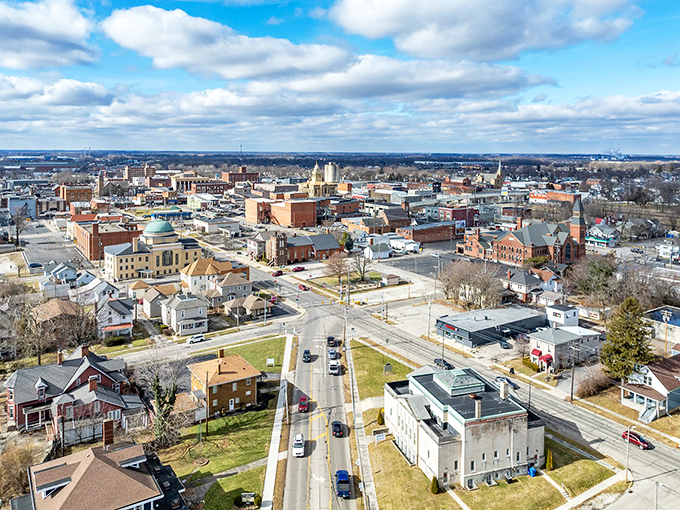 Tree-lined streets create natural canopies over Marion's affordable neighborhoods, proving paradise doesn't require premium pricing.