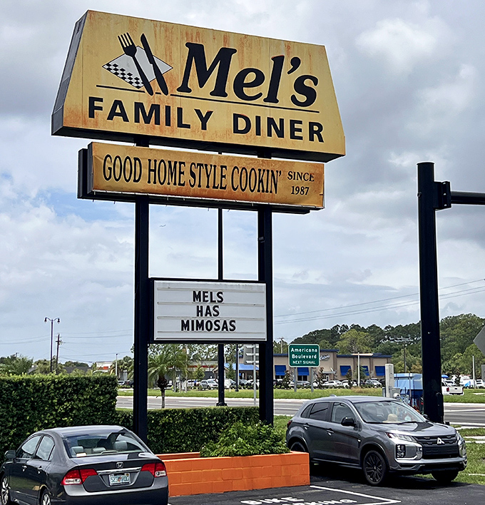 Sometimes the most honest advertising is also the most effective - Mel's keeps it beautifully simple.