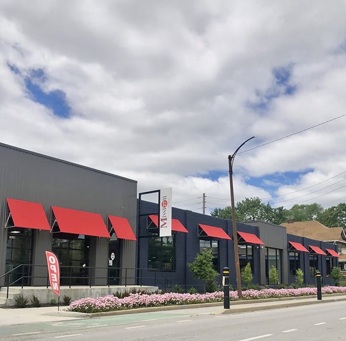 Those red accents catch your eye like a beacon calling all bargain hunters to Indianapolis.