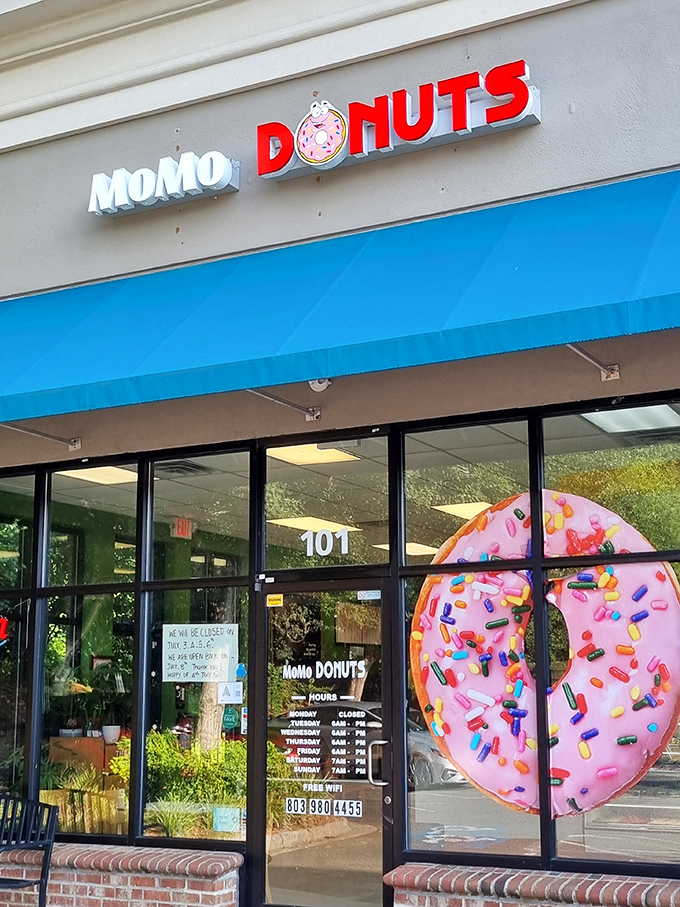The clean lines and big windows showcase a donut shop that takes both presentation and taste seriously.