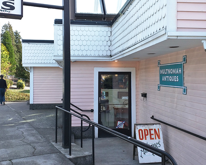 That welcoming "OPEN" sign is like a friendly neighbor inviting you over for coffee and conversation about yesteryear.