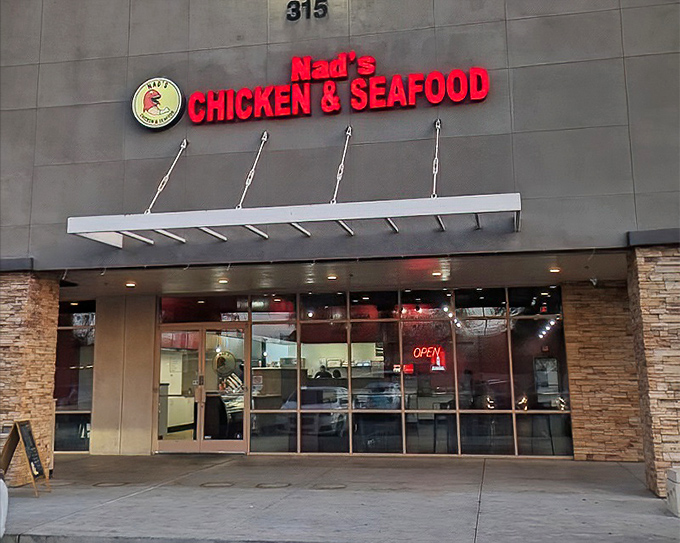 The "Now Open" sign says it all - fresh starts and fresh chicken in this welcoming Tempe spot.