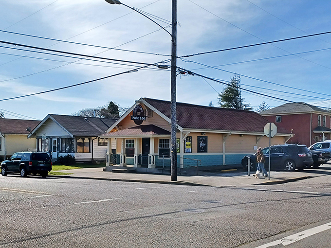 Small town charm! North Bend’s cozy corner market welcomes you to stop by, shop, and enjoy the neighborhood vibe.