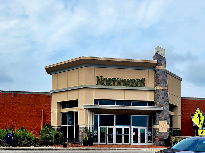 The clean lines and contemporary design of Northwoods Mall stand ready to welcome shoppers seeking refuge from Charleston's famous heat.