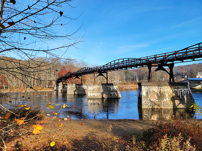 The Youghiogheny River rushes through Ohiopyle with the enthusiasm of a kid on Christmas morning.