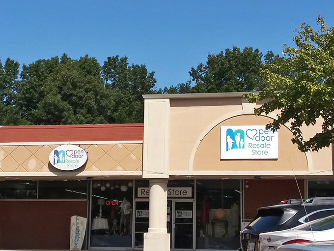 Nestled among trees, this thrift shop offers shade for your wallet and sunshine for your shopping soul.