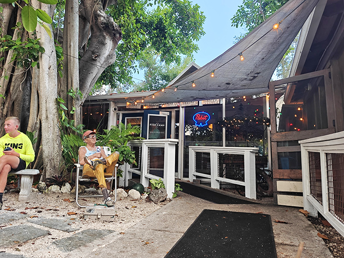 This cozy backyard vibe proves that great food tastes even better under twinkling lights and open skies.