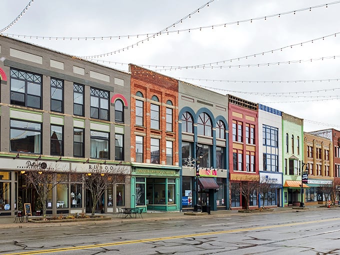 The vibrant downtown buildings of Port Huron display a rainbow of colors, making every walk through town feel like a celebration.
