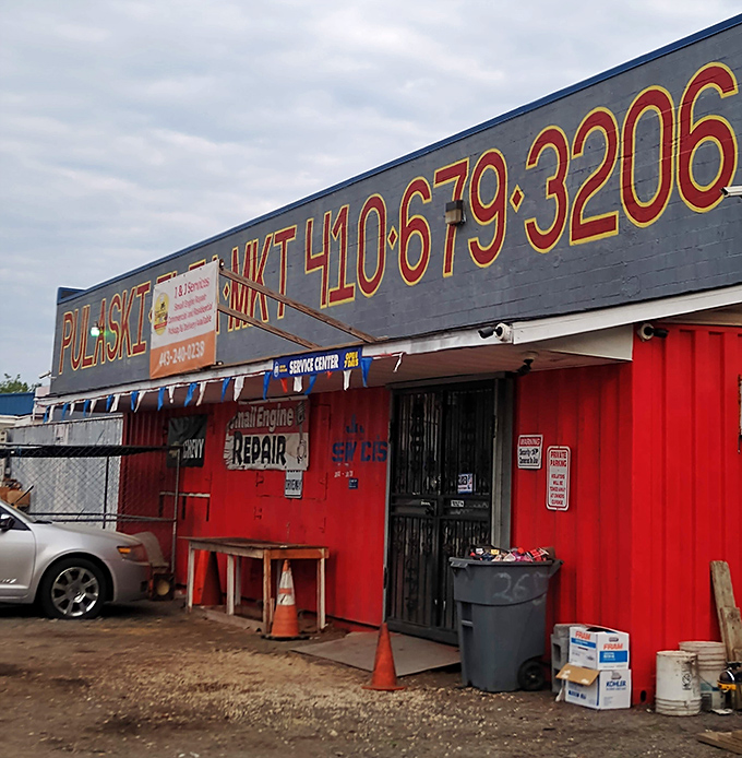 Red building, endless possibilities - sometimes the most colorful exteriors hide the most surprising interior discoveries within.